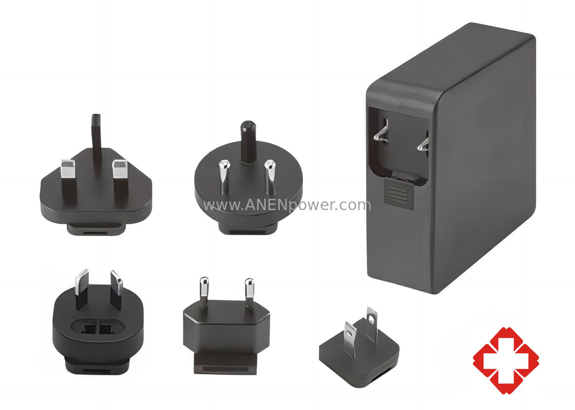 Universal Input 48~65W GaN Medical AC Adapter 2 x MOPP IEC/EN60601-1 ...